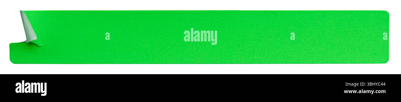 fluorescent neon green rectangular paper sticker label isolated on ...