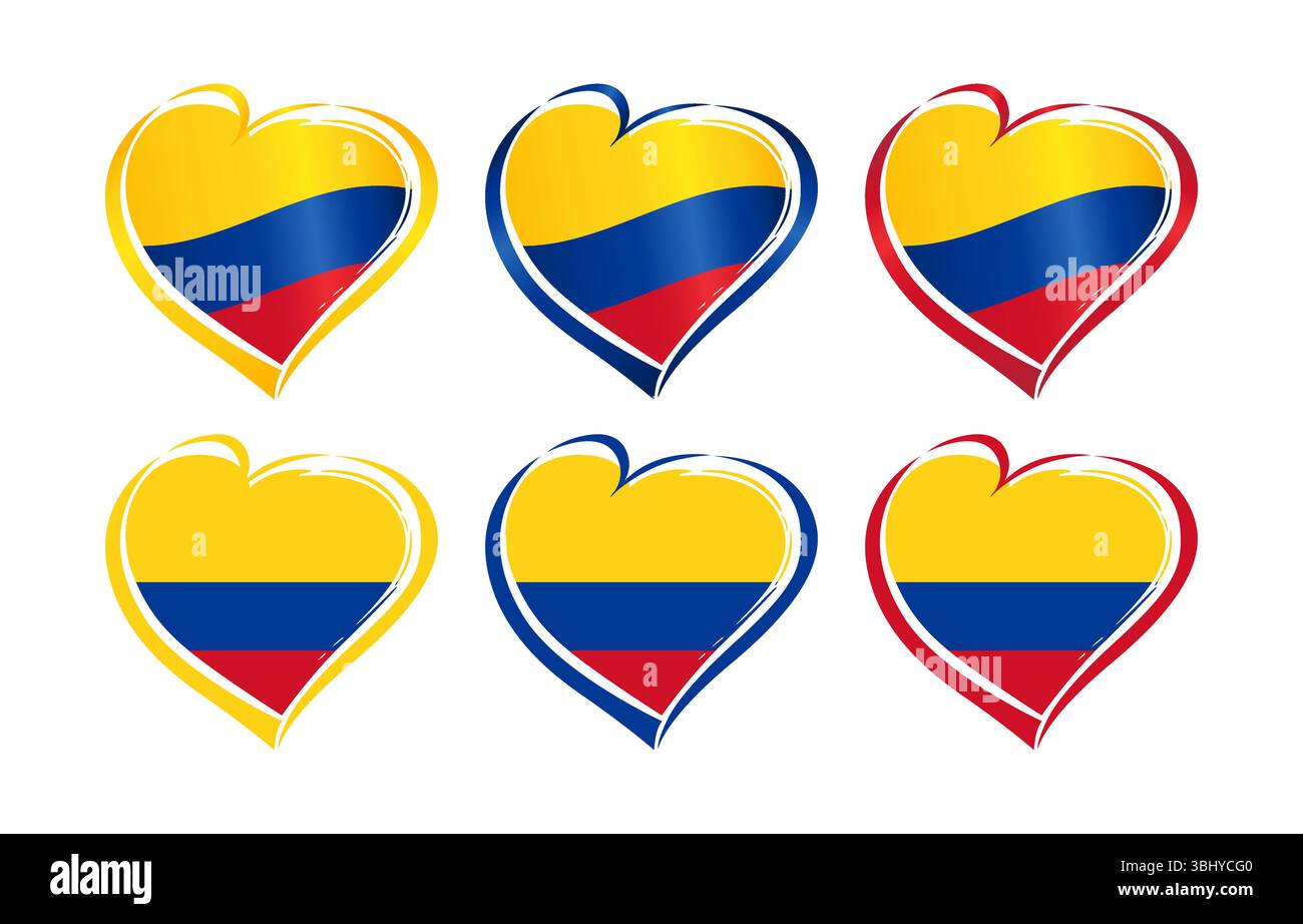 Colombia heart flag 3d Stock Vector Images - Alamy
