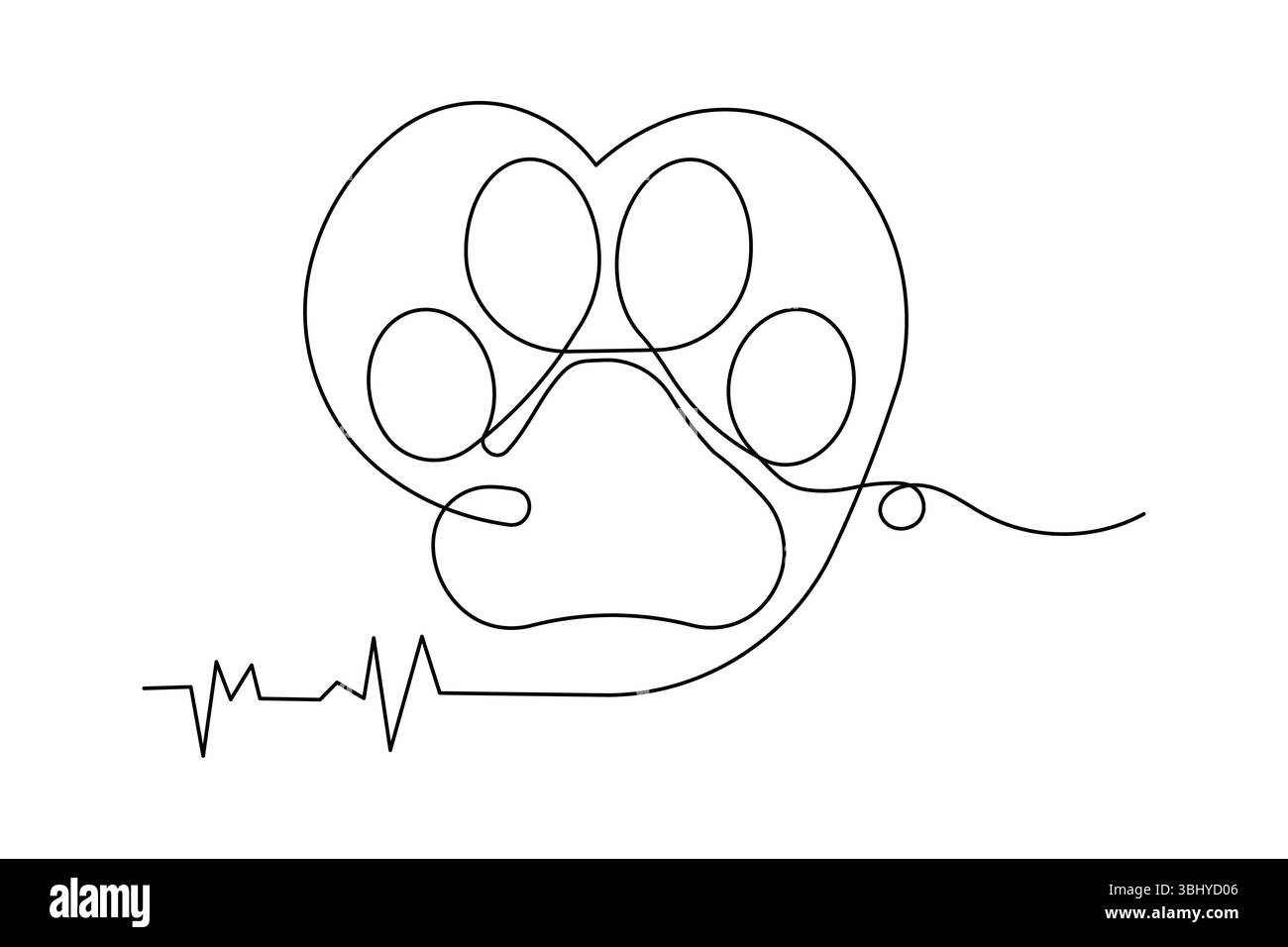 Dog pow footprint icon line art vector illustration Stock Vector Image ...