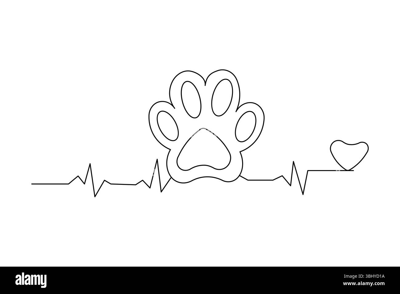Dog pow footprint icon line art vector illustration Stock Vector Image ...