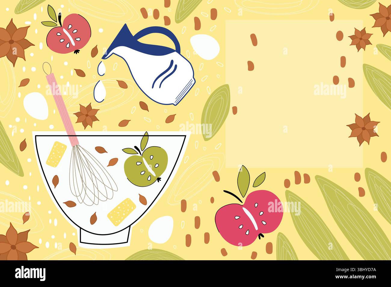 Recipe book spread with apple pie ingredients Stock Vector Image & Art ...