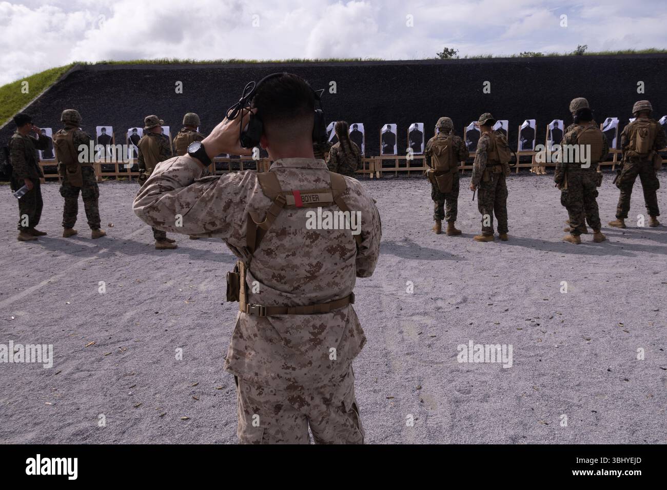 U.S. Marine Corps Sgt. Edward Boyer, a range safety specialist with 3rd ...