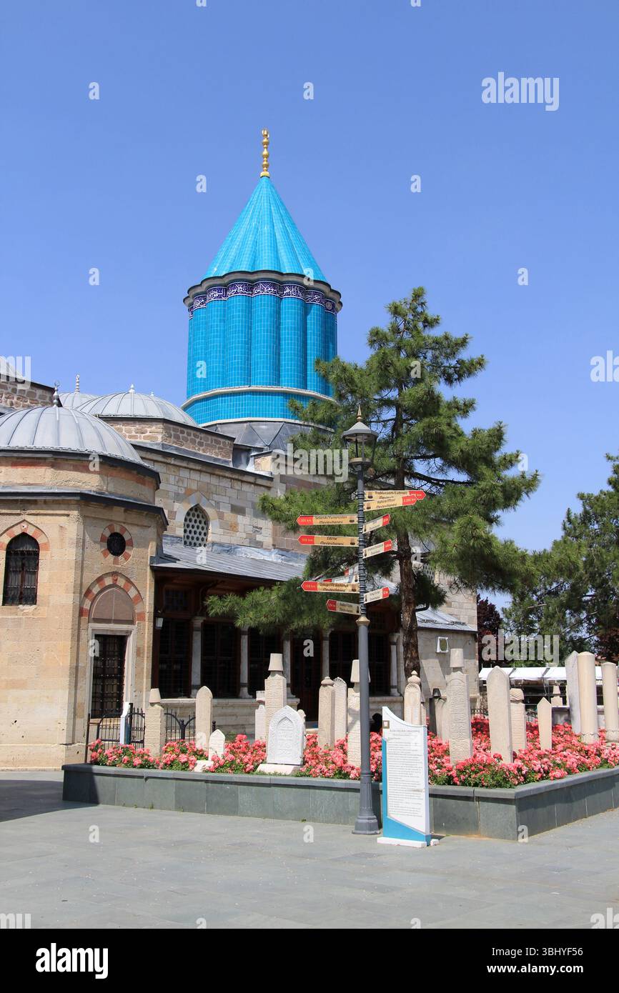 Mevlana Museum, religious building, green minaret and museum inside ...
