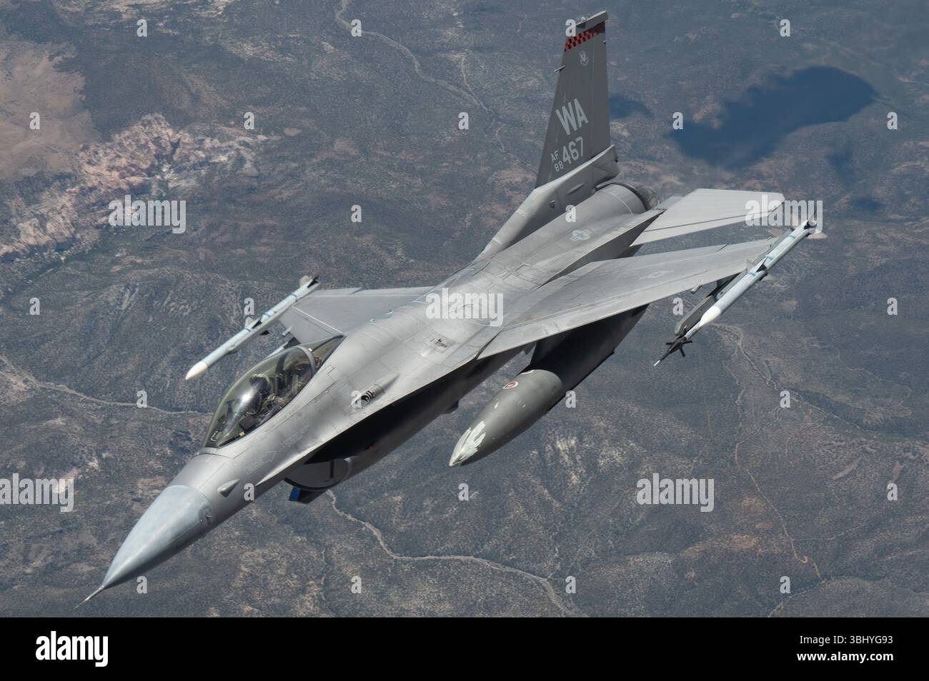 A U.S. Air Force F-16 Fighting Falcon assigned to the 16th Weapons ...