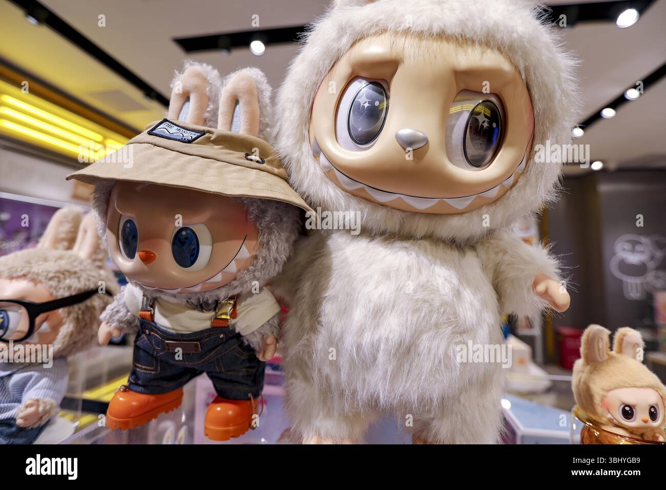 Labubu figures are displayed at a Pop Mart store in Shanghai, China, 9 ...