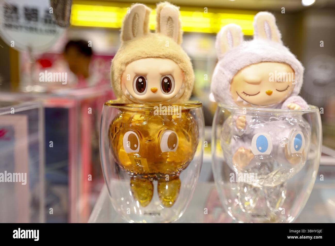 Labubu figures are displayed at a Pop Mart store in Shanghai, China, 9 ...