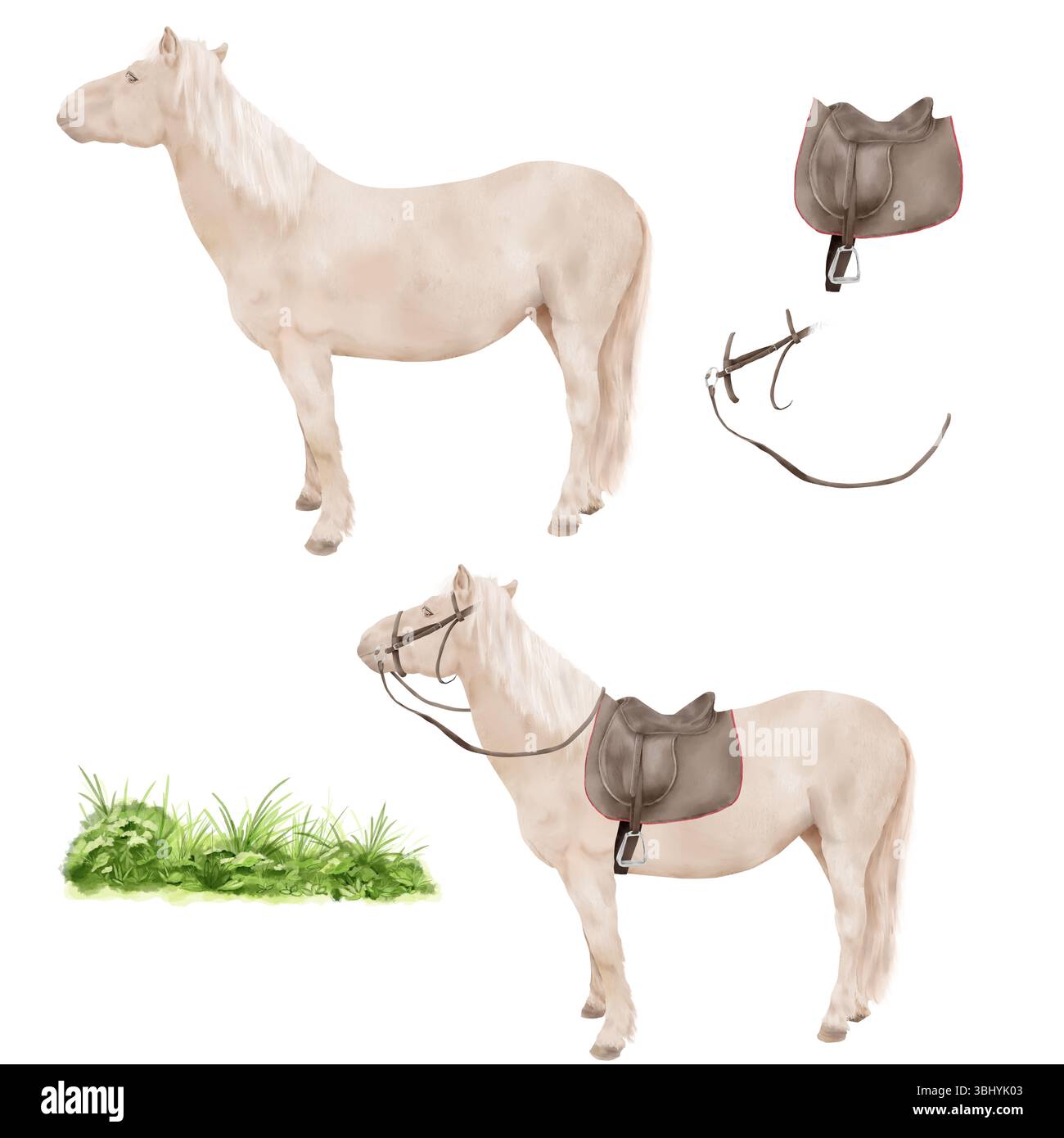 Grass hay landscape Cut Out Stock Images & Pictures - Alamy