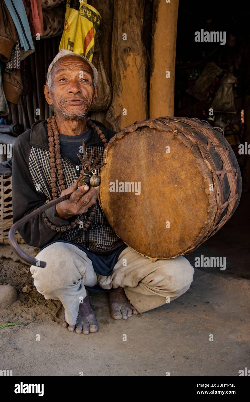 90 year 90-year-old Chepang Shaman inherited Shamanism and associated ...