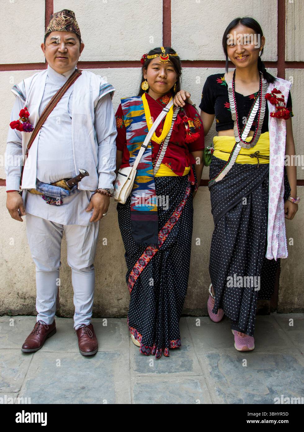 A Kirant Family attends the Ubhauli Parba Celebration in Kathmandu ...