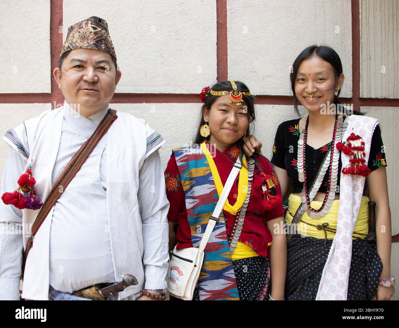 A Kirant Family attends the Ubhauli Parba Celebration in Kathmandu ...