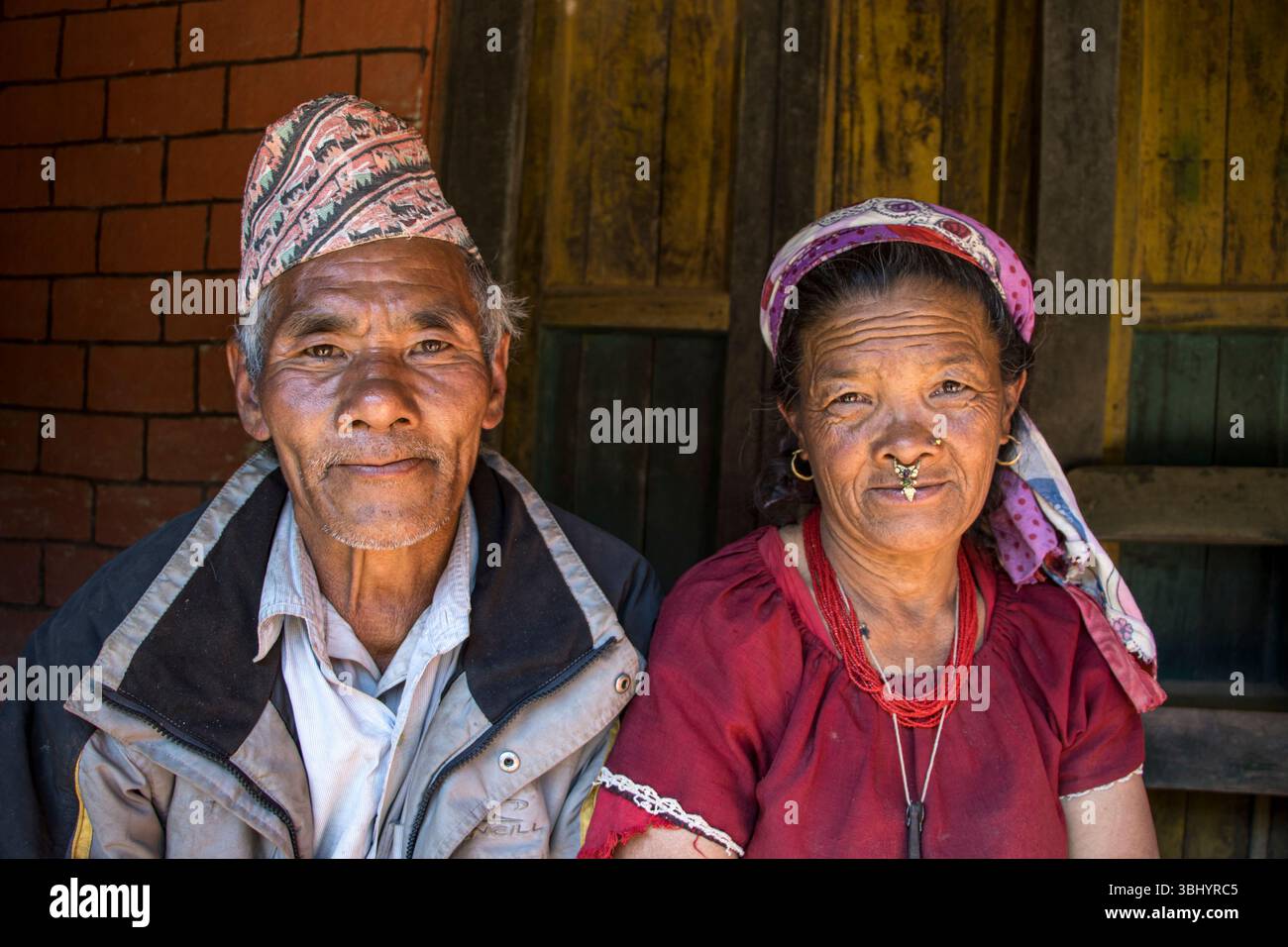 A Chepang couple of Kaule village in Ichchyakamana, Chitwan District ...