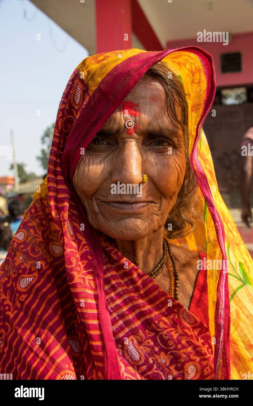 A Maithili woman of Kabirgamha Village in Loharpatti, Mahottari, Nepal ...