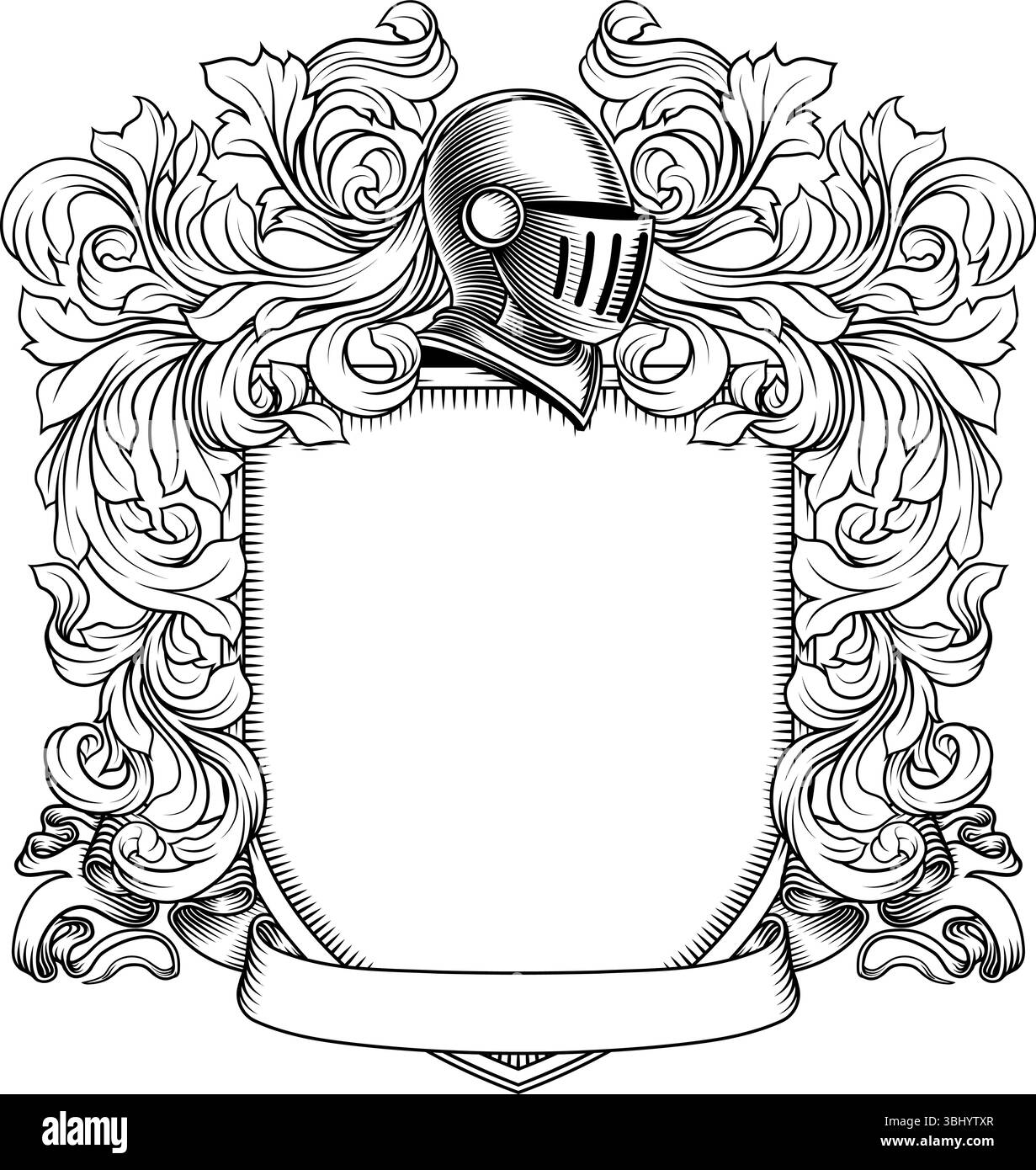 Coat of Arms Crest Knight Medieval Shield Heraldry Stock Vector Image ...