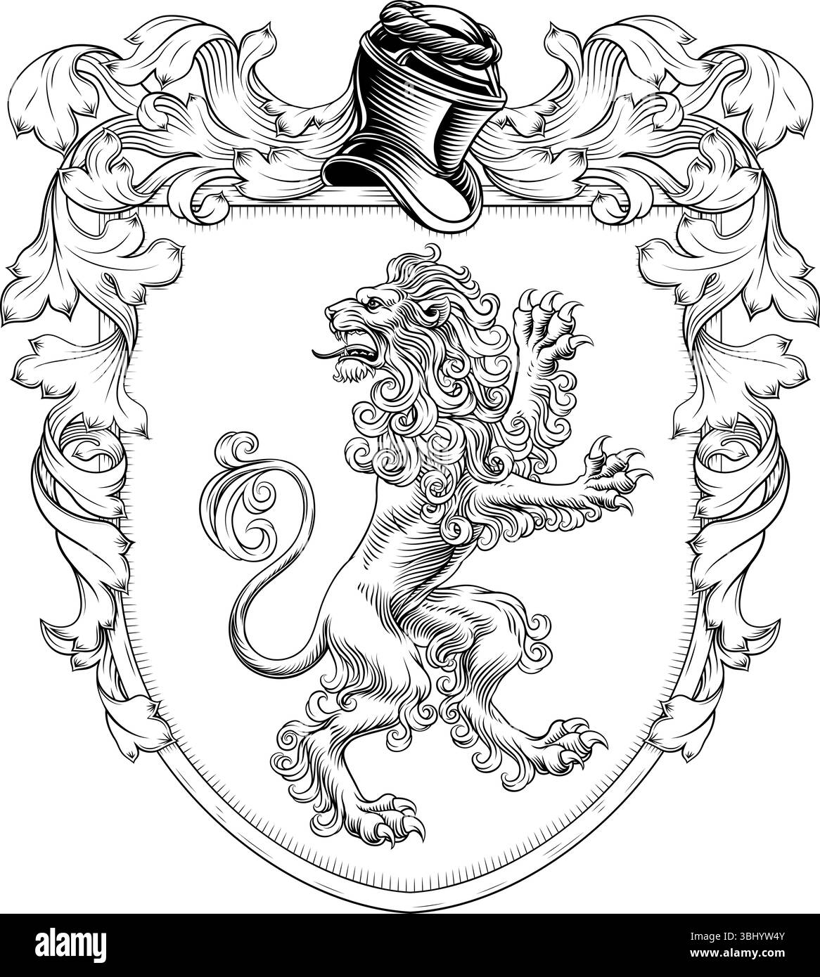 Coat of Arms Crest Lion Heraldry Knight Shield Stock Vector Image & Art ...