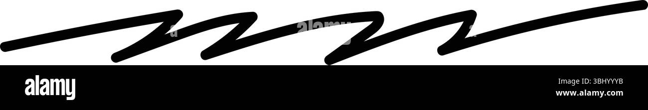 Curved zigzag underline drawn in black ink. Perfect for highlighting ...