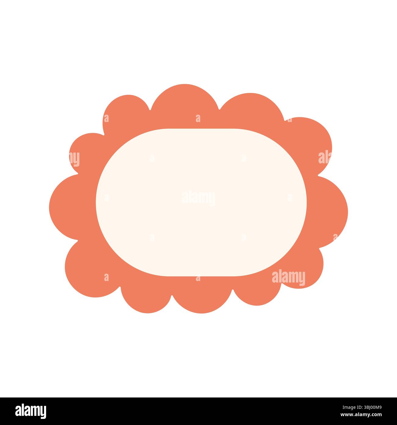 Scallop-edged label with soft orange and cream tones. Perfect frame ...