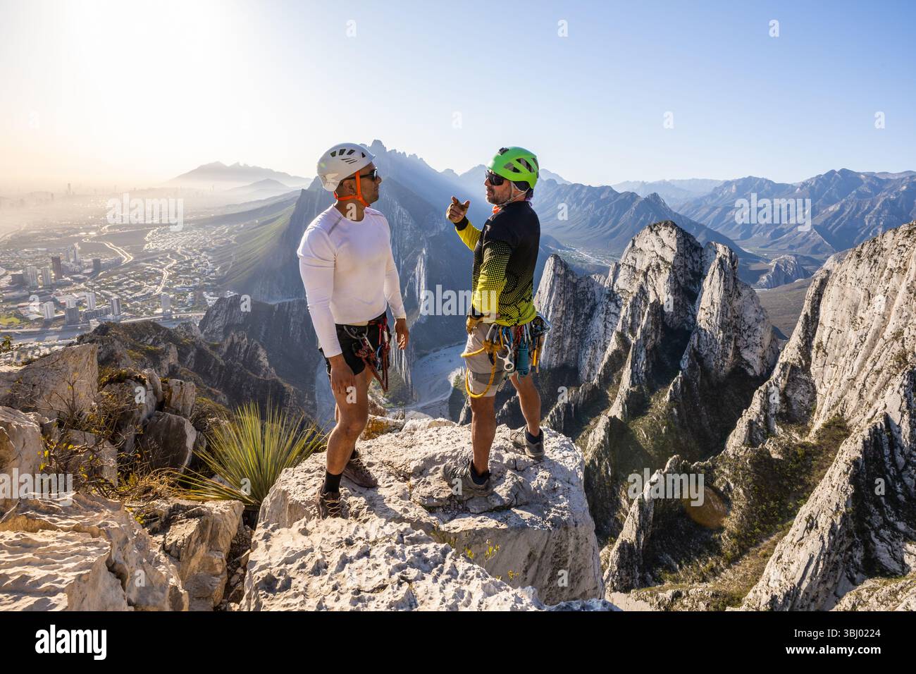 Adventurer receiving mountaineering and rappelling lessons at the ...