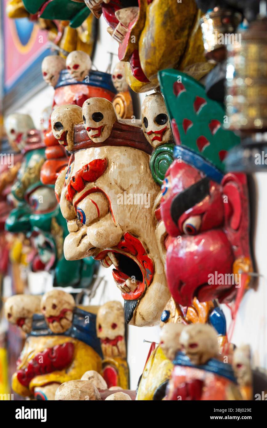 Tibetan Buddhist Demon Mask Displayed in a Shop Stock Photo - Alamy