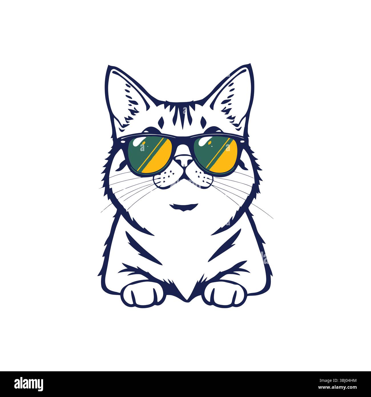 Cool cat wearing sunglasses with a confident attitude stylish vector ...