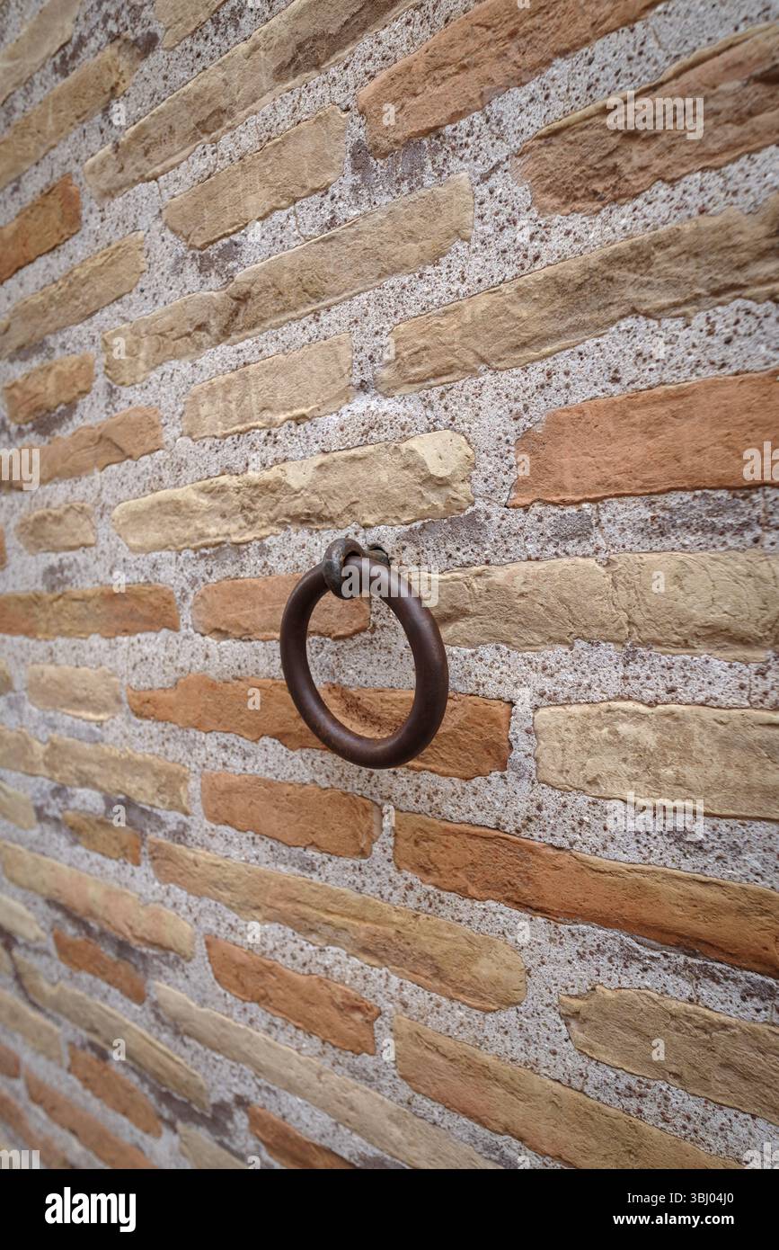 Colosseum wall, showing details of the bricks used to build it. Rome ...