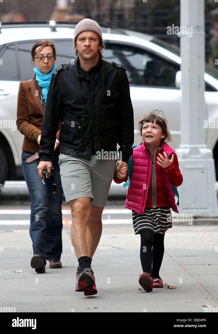 Peter Sarsgaard and his daughter Ramona on the way to school in ...