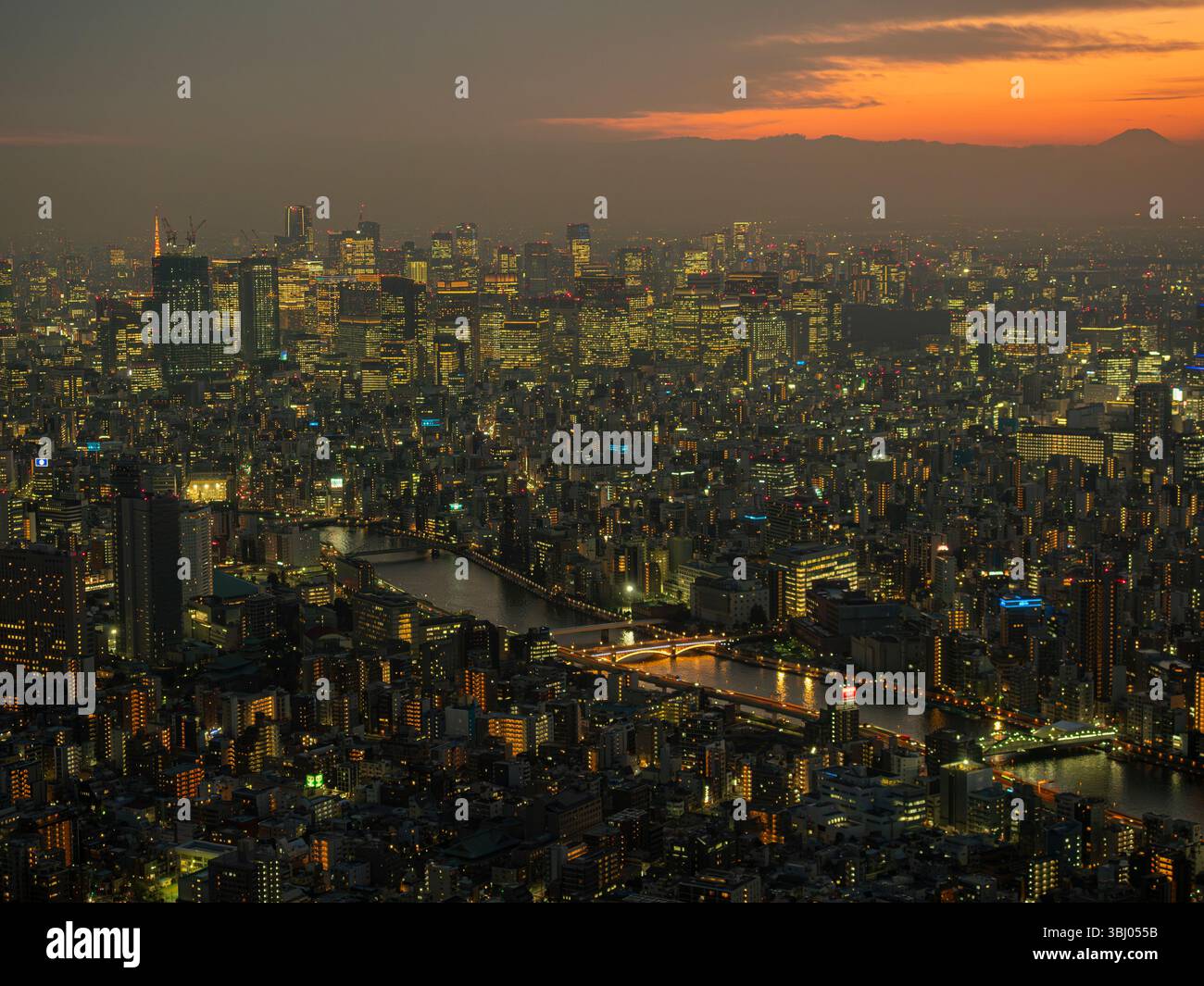View south over Tokyo from the Tokyo Skytree, Sumida City, Tokyo, Japan ...