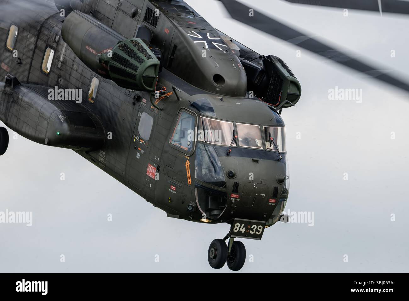 A German Air Force CH-53G heavy-lift transport helicopter participates ...