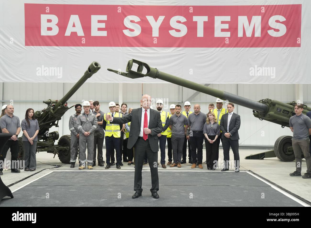 Defence Secretary John Healey during a visit to open the new BAE ...