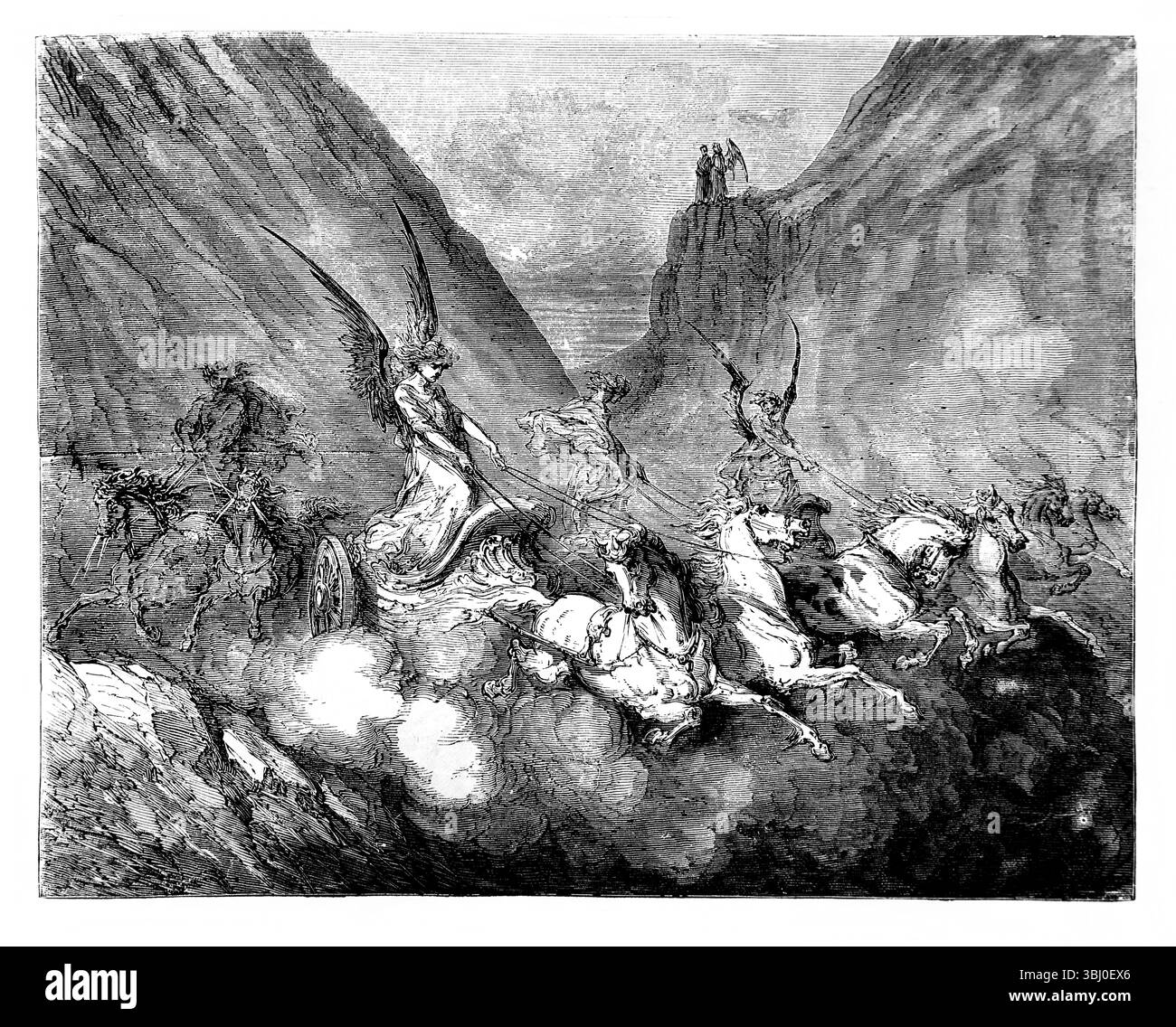 Illustration of the Vision of the four Chariots Zechariah VI 1-3 from ...