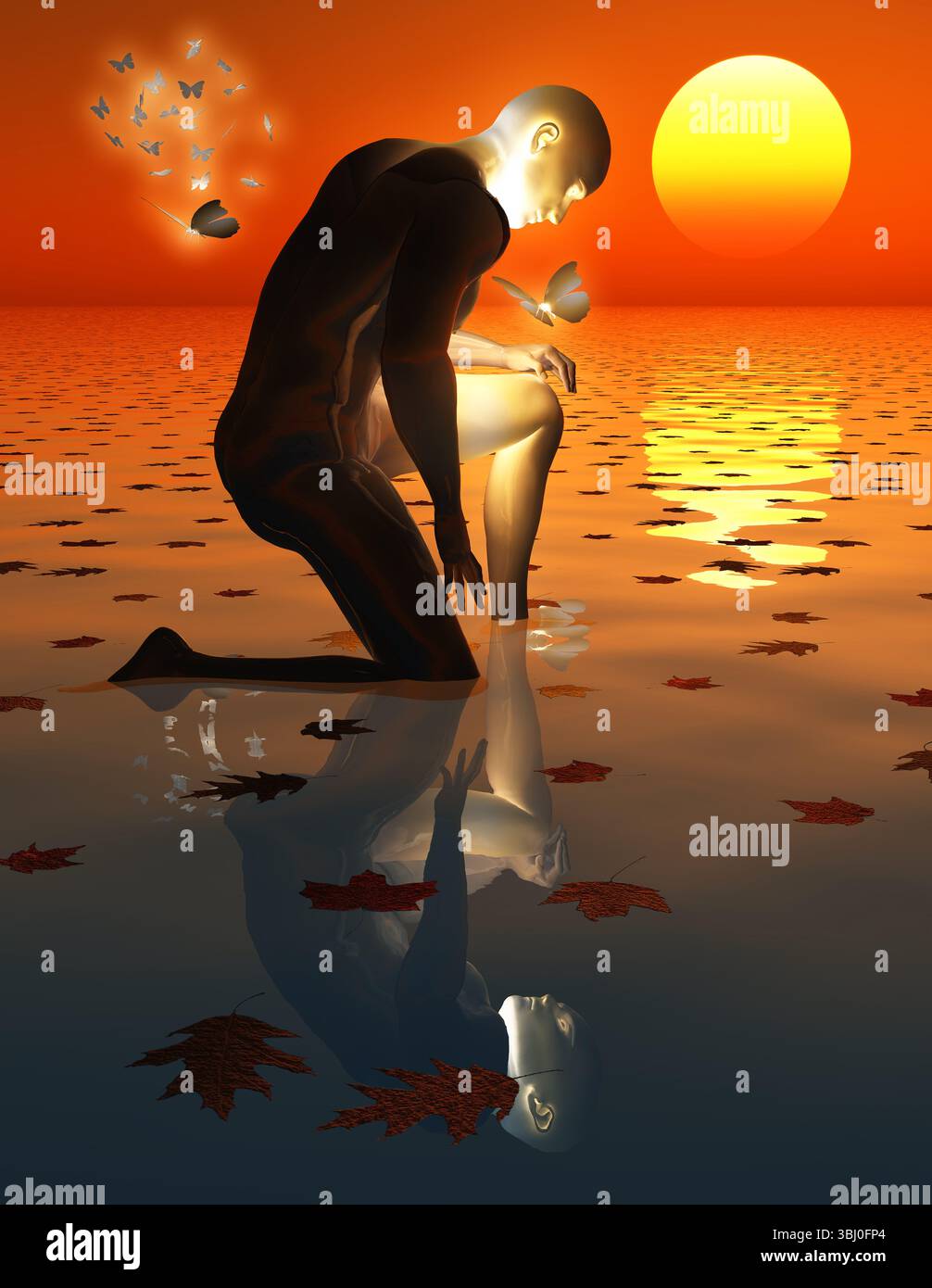 Reflecting On Life Stock Photo - Alamy