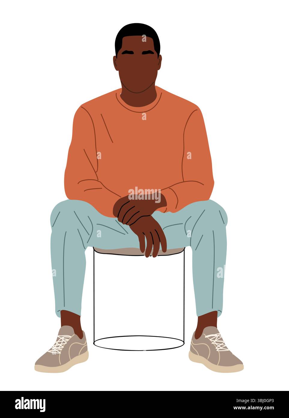 African american sitting on stool Stock Vector Images - Alamy