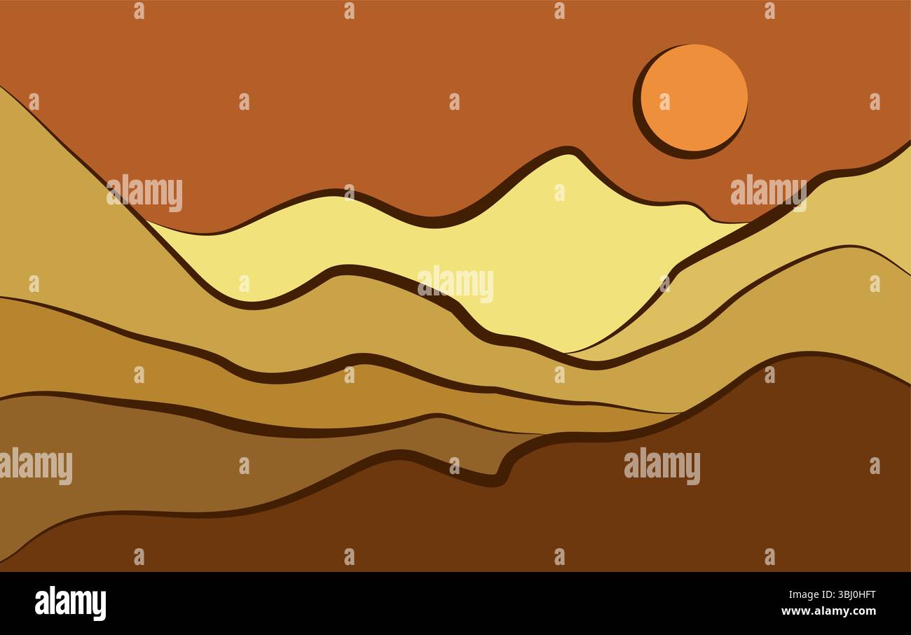 Desert sunset gold Stock Vector Images - Alamy