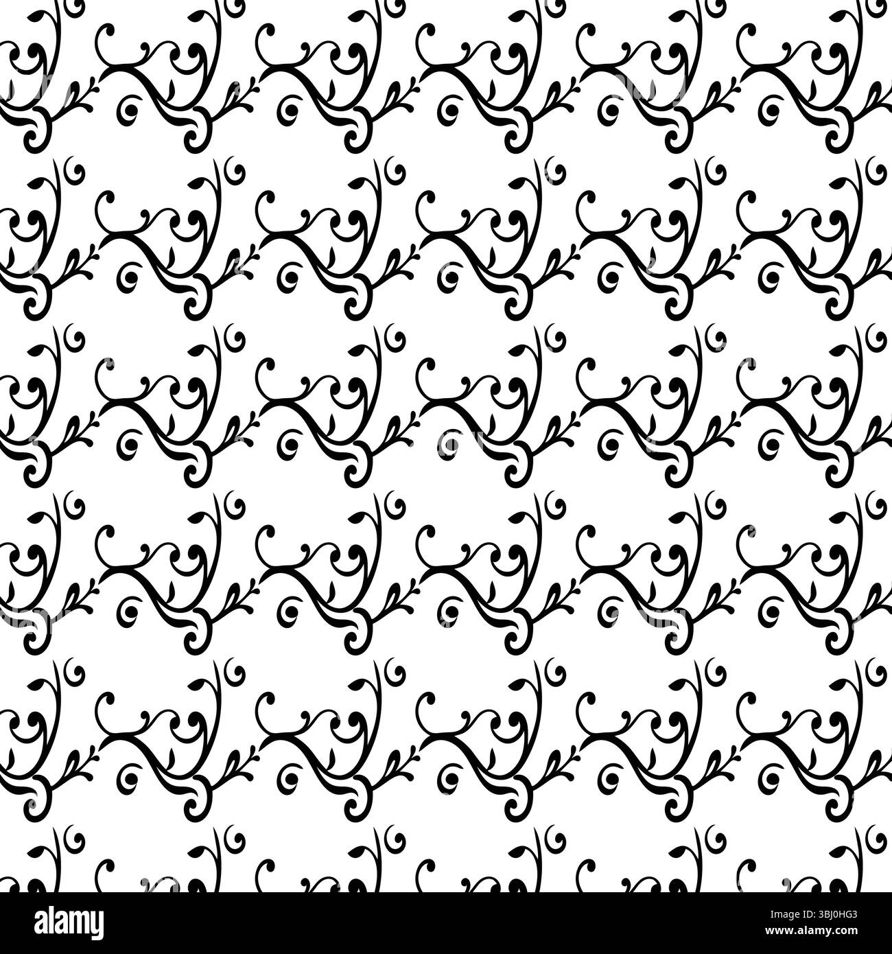 Seamless Vine Scroll Pattern - Elegant Botanical Flourish Background Stock Vector Image & Art ...