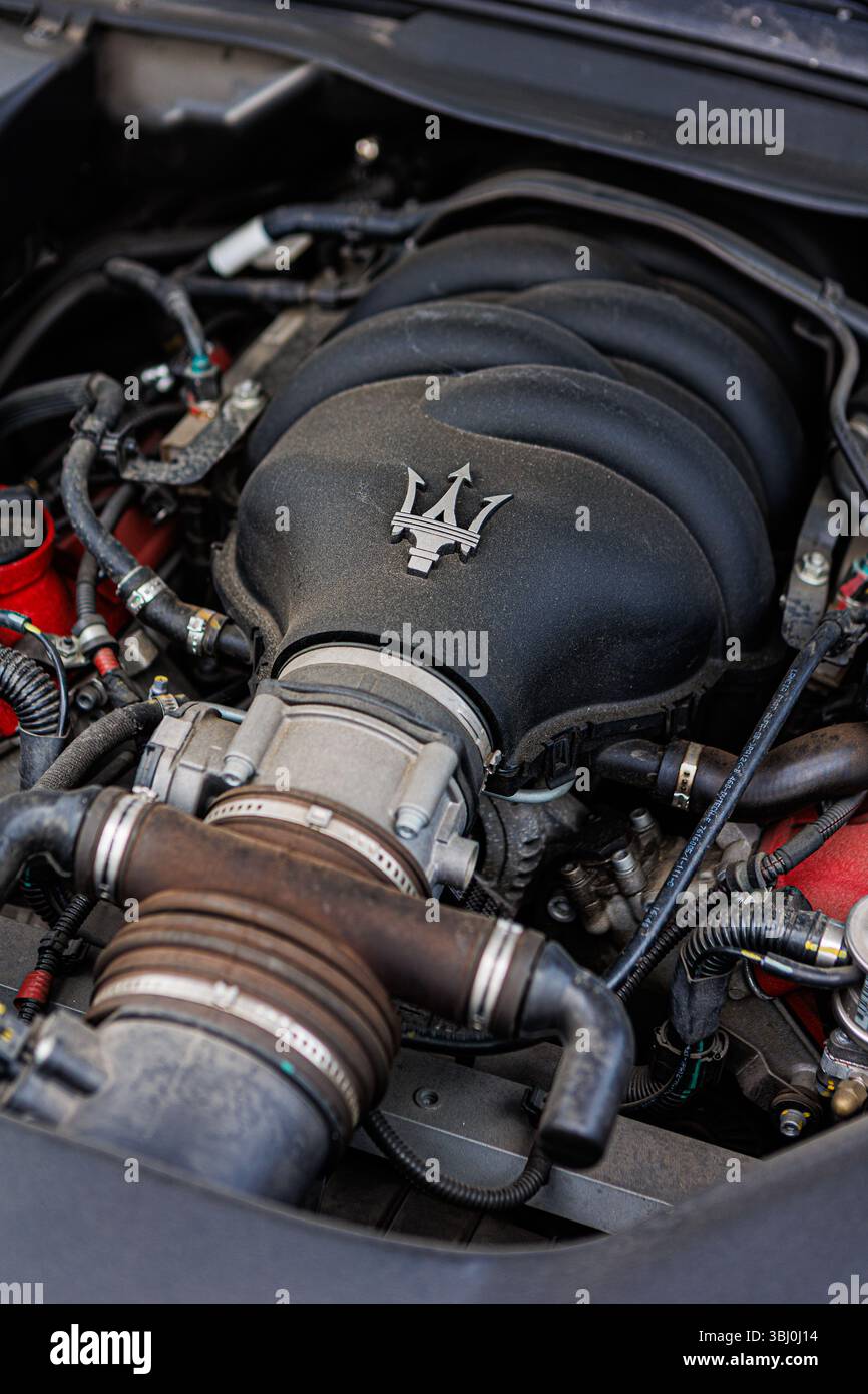 Kyiv, Ukraine - June 12, 2025: Powerful Maserati engine Stock Photo - Alamy