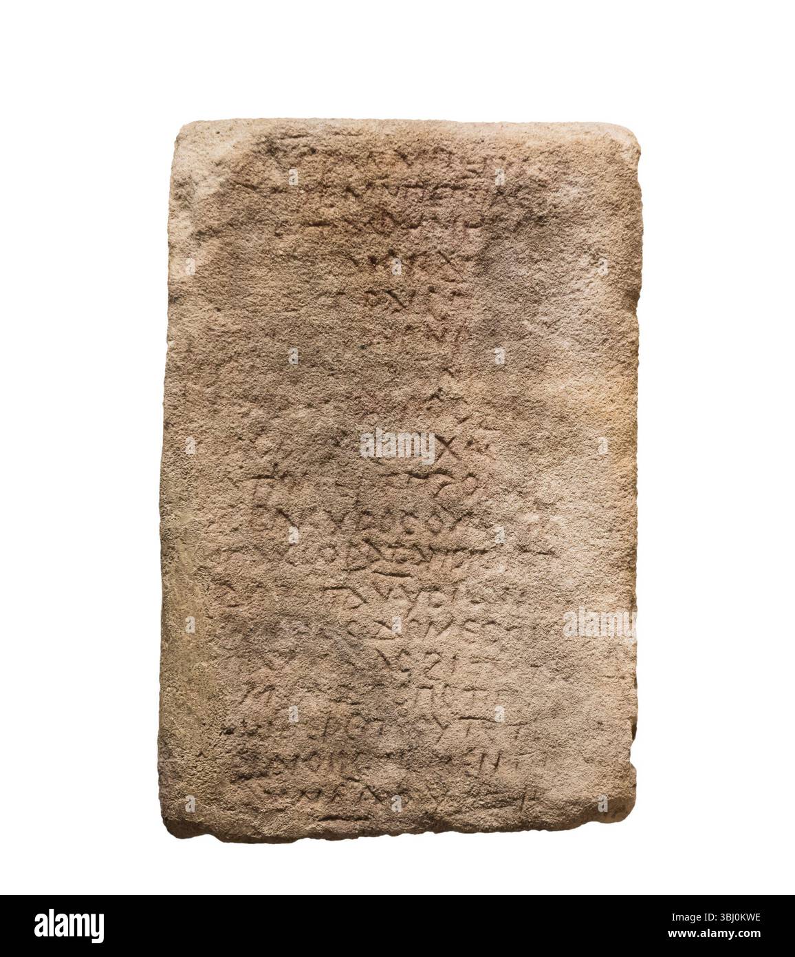 ancient stones with inscriptions isolated on a white background Stock ...