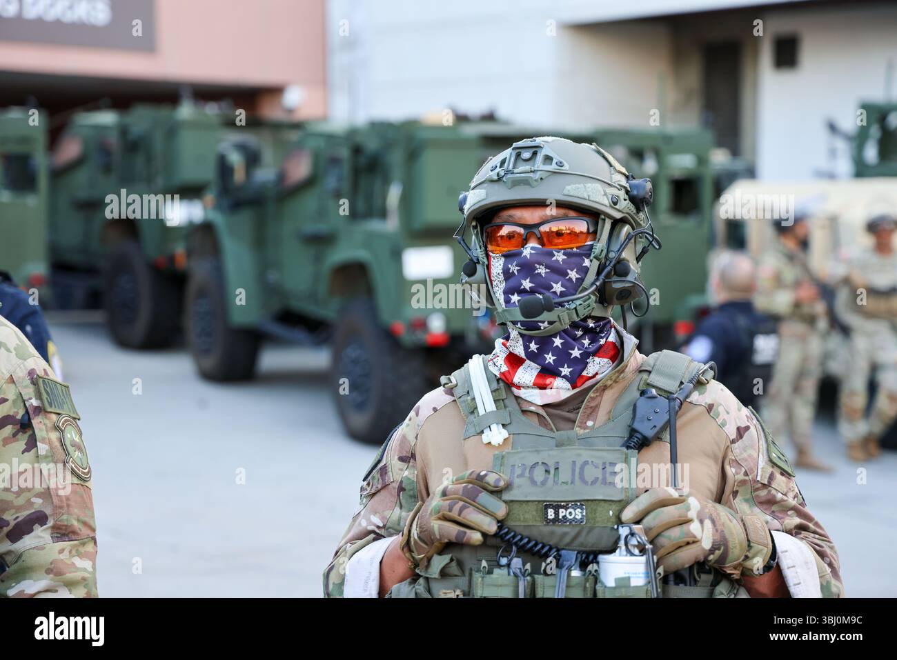 Los Angeles, Ca, USA. 11th June, 2025. ICE agent covering Face with an ...