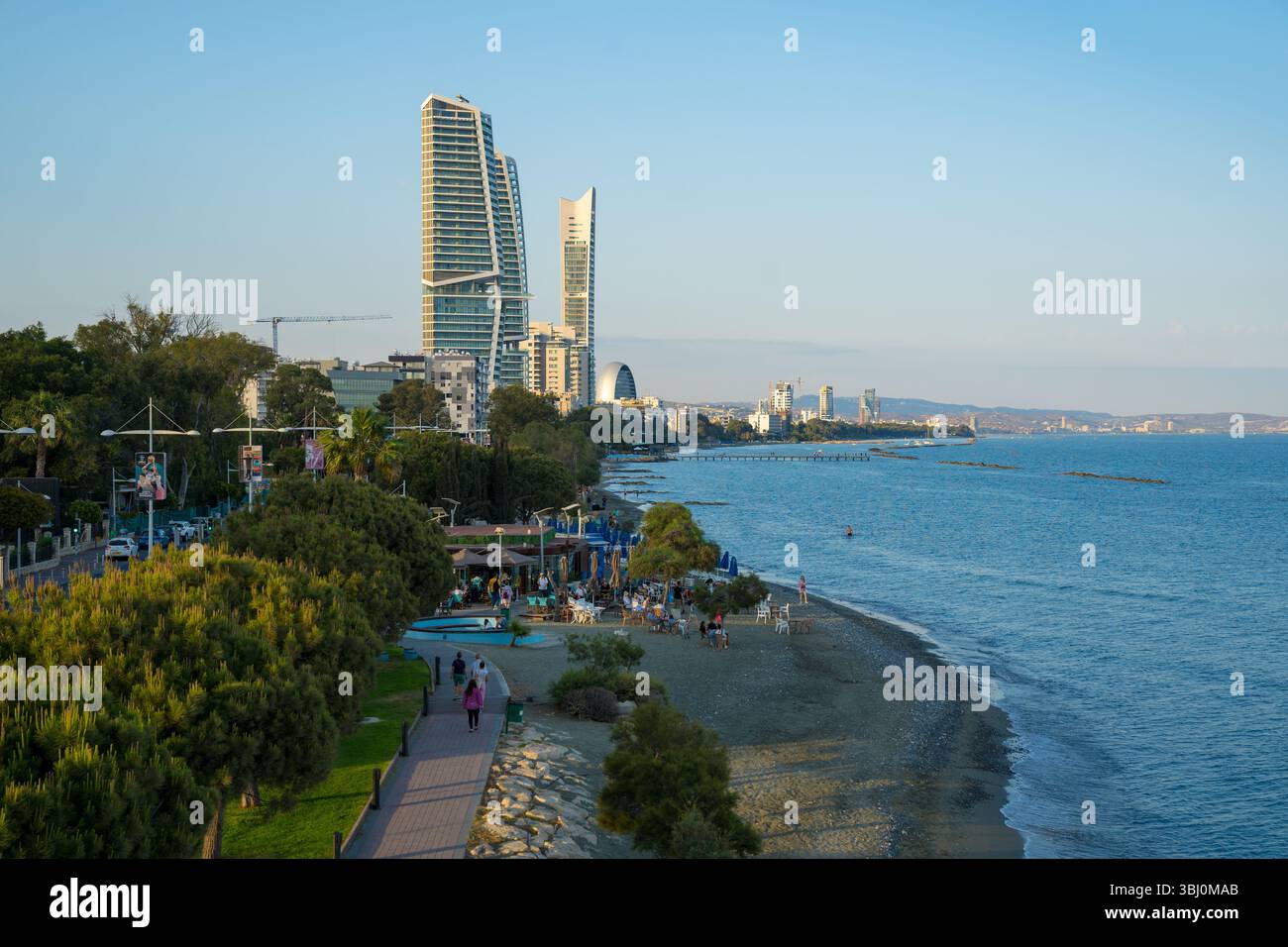 General view of Limassol seafront (Kanika pier. Enaerios Area) with ...