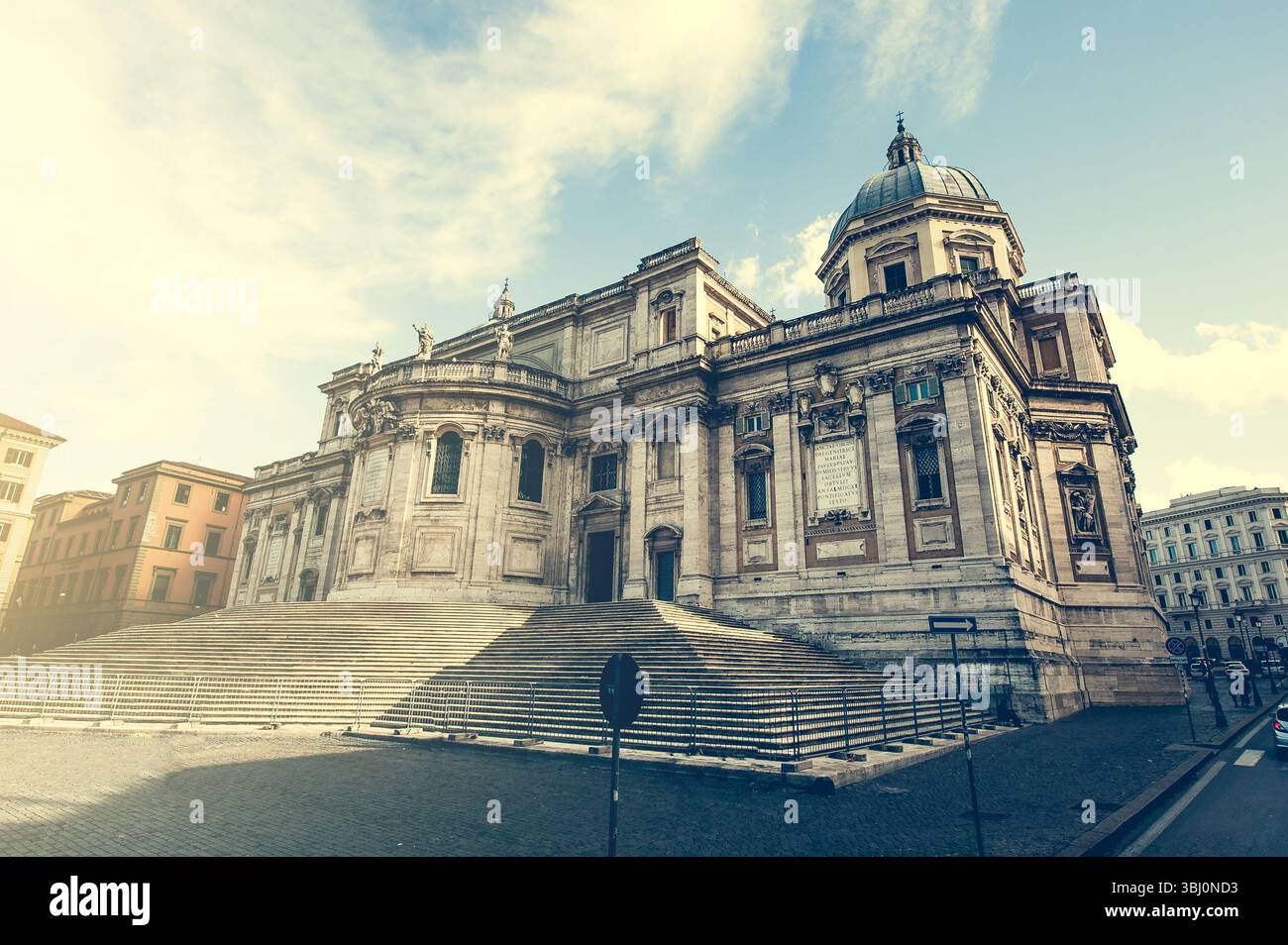 Santa maria maggiore basilica rome italy exterior basilica steps hi-res ...