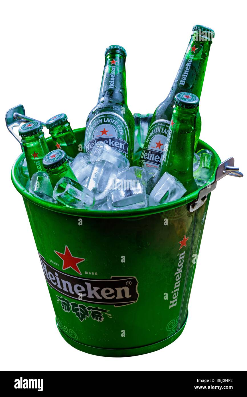 Belo Horizonte Brazil, June 12, 2025: Ice bucket with Heineken beer ...