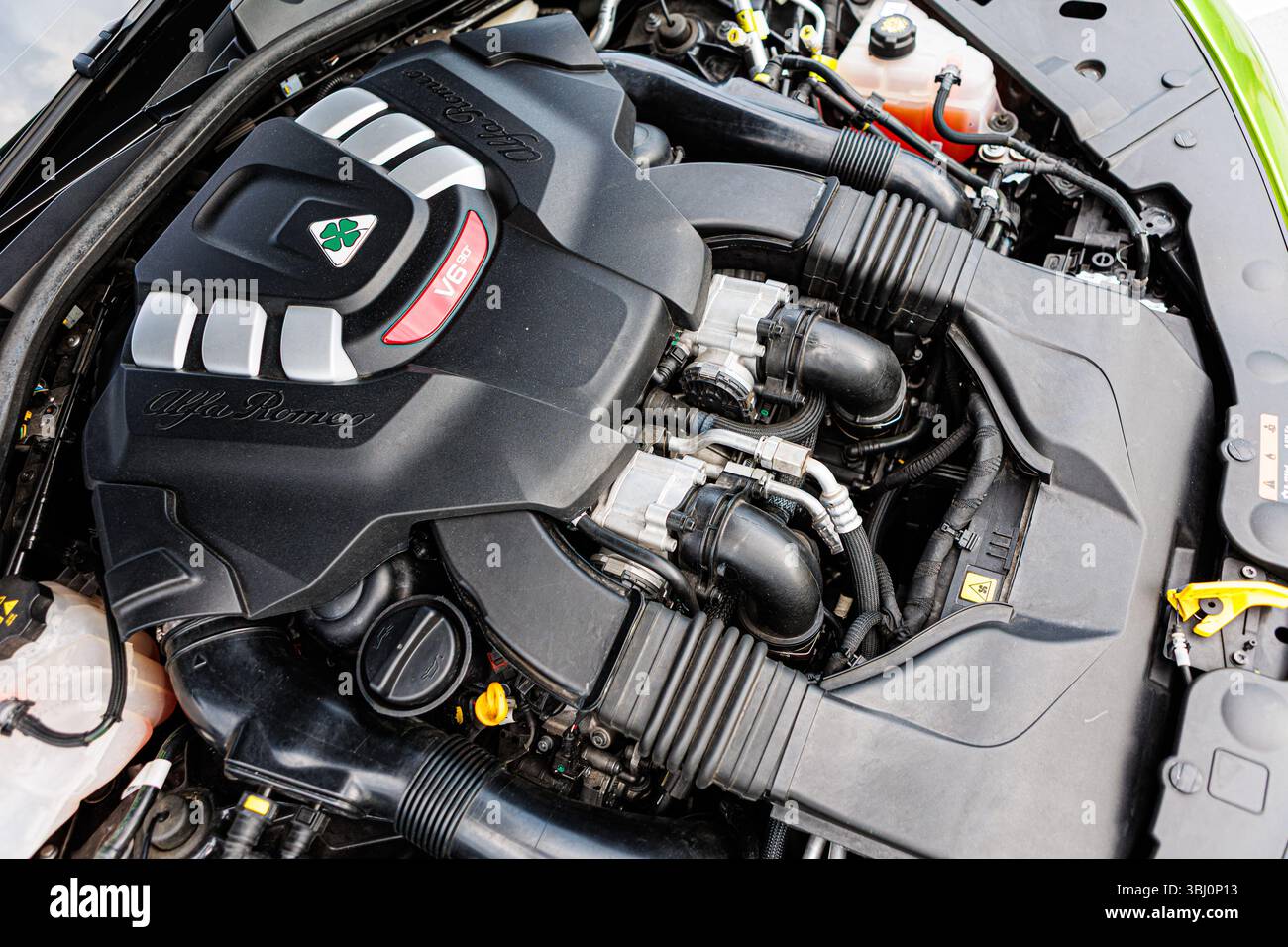 Kyiv, Ukraine - June 12, 2025: Detailed overhead shot of an Alfa Romeo ...