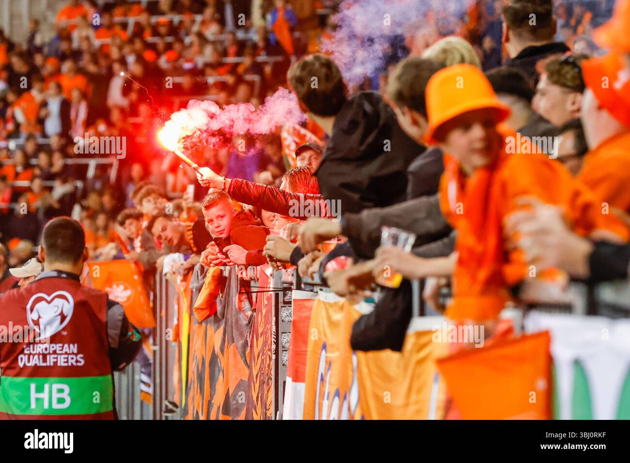 Groningen - pyro during the FIFA World Cup 2026 qualification round in ...