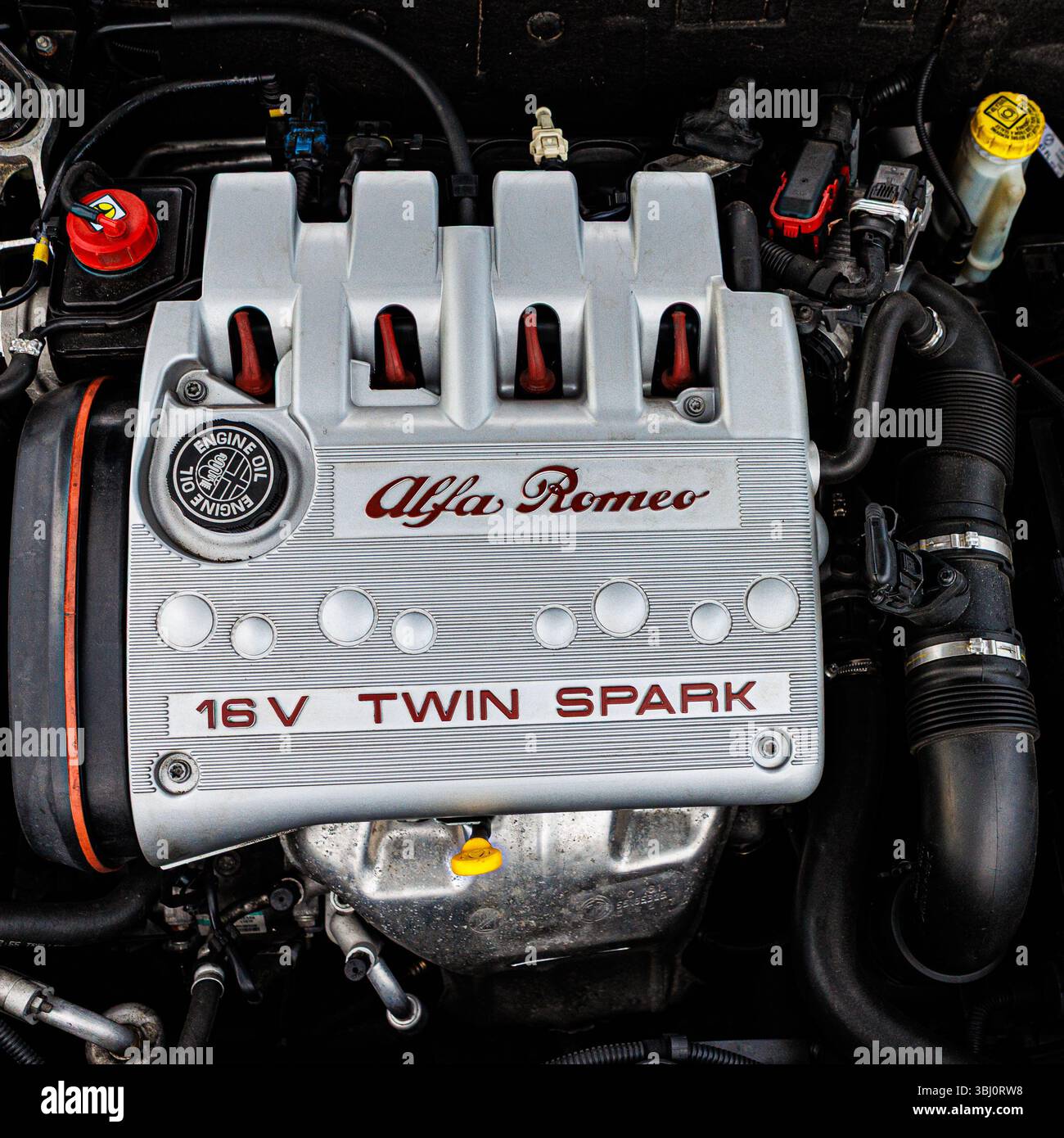 Kyiv, Ukraine - June 12, 2025: a classic Alfa Romeo Twin Spark engine Stock Photo - Alamy