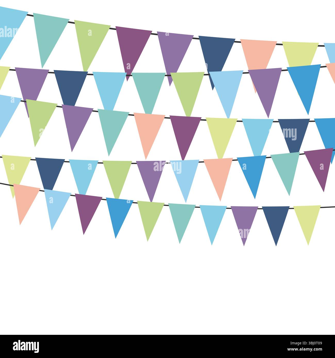 Colorful flags and bunting garlands for decoration. Decor elements with ...