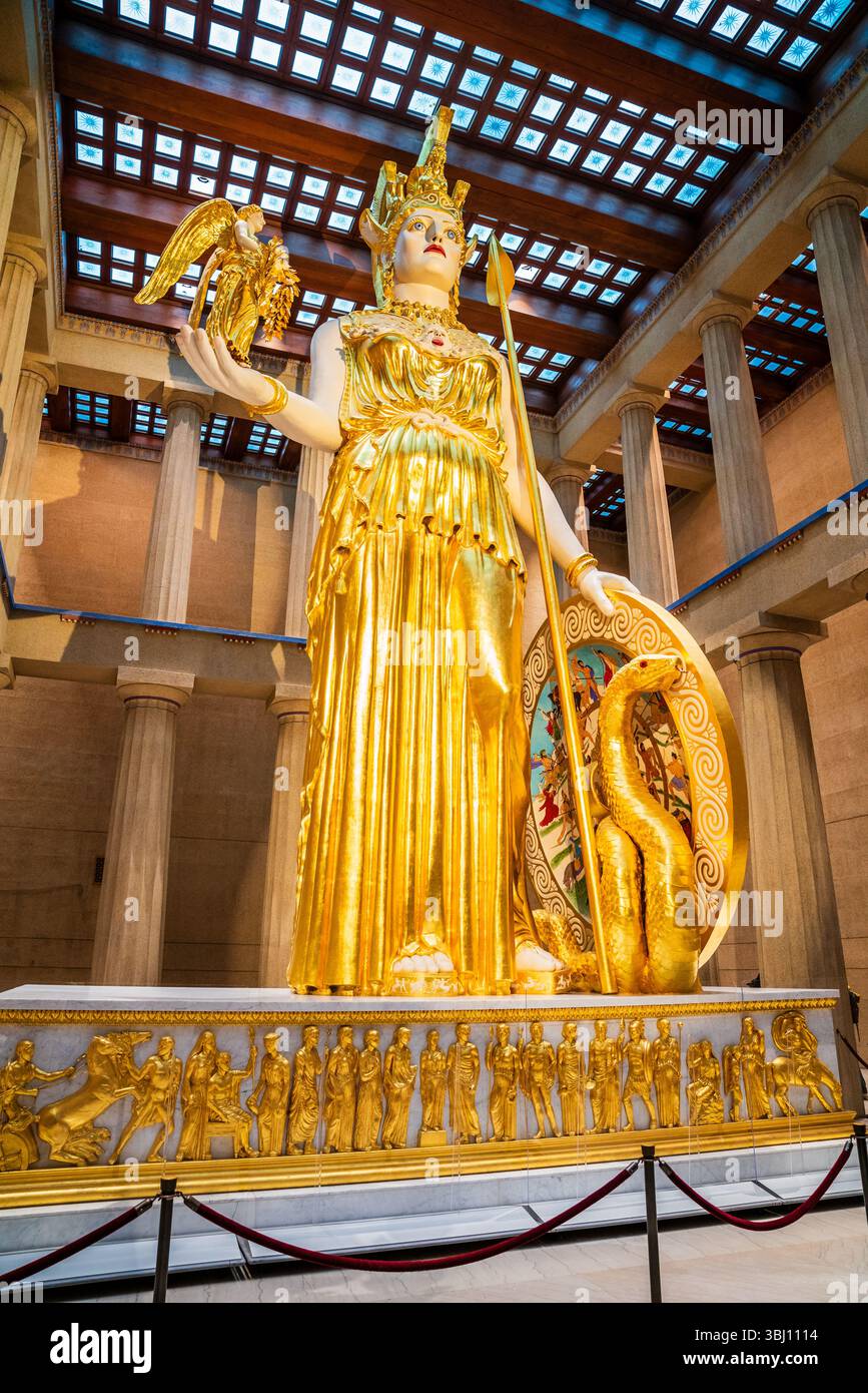 October 15, 2023, Nashville, Tennessee: The 42-foot replica of the Athena statue inside the ...