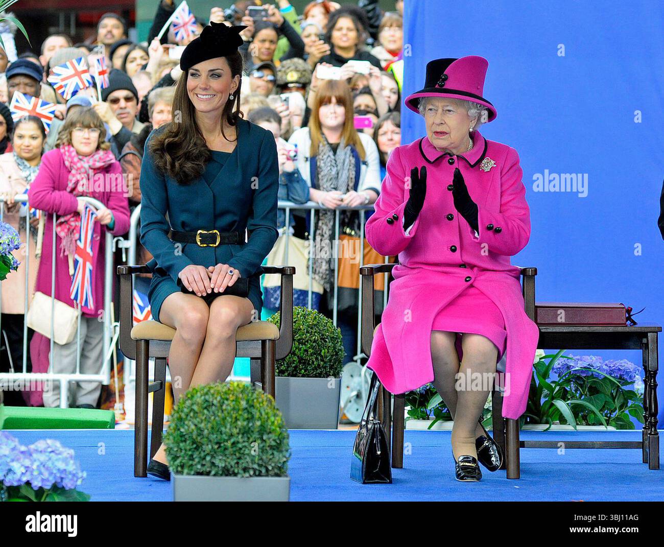 Kate Middleton aka Catherine, Duchess of Cambridge with HRH Queen ...