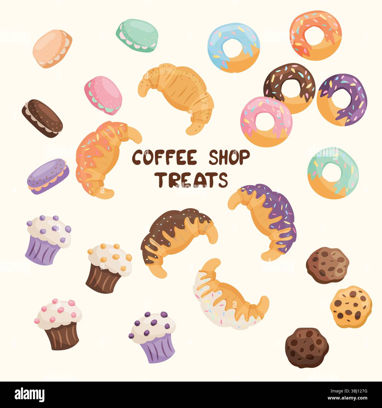 Coffee shop snack Stock Vector Images - Alamy