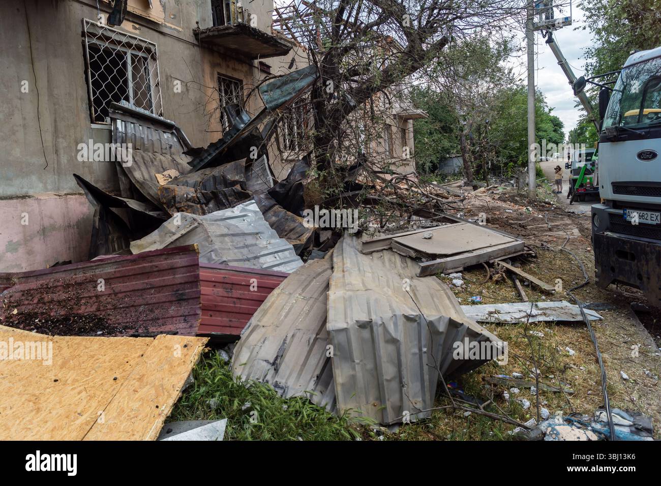 Kharkiv, Ukraine, June 11, 2025 Small residential building in Kharkiv ...