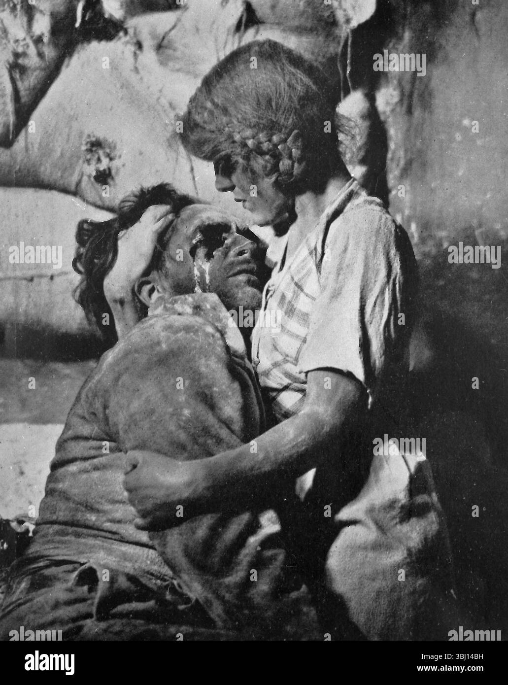 Man and woman in a scene from a German silent movie, Germany 1920s ...