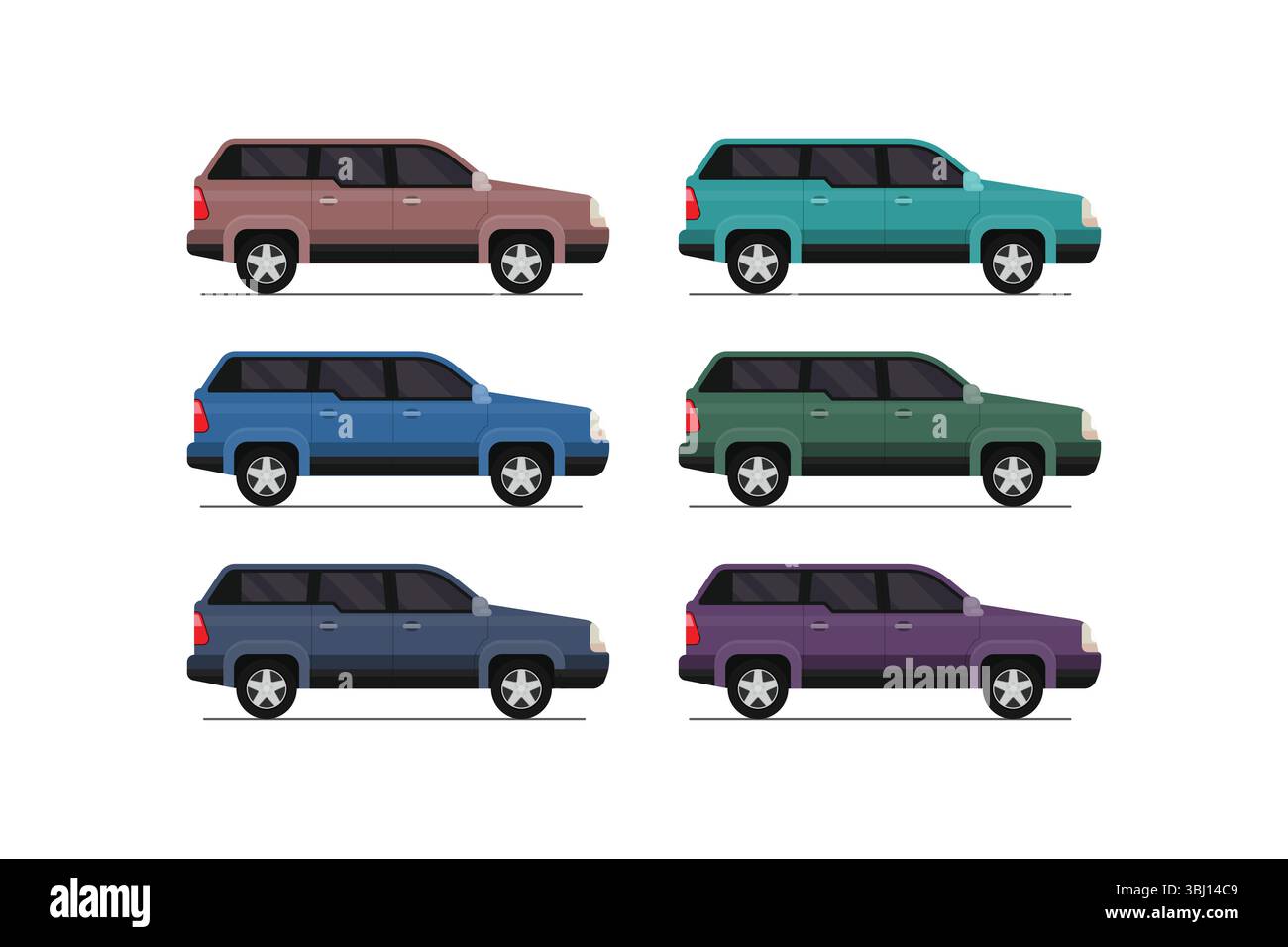 SUV Classic Vintage Car Side View – Vector Illustration in Multiple ...