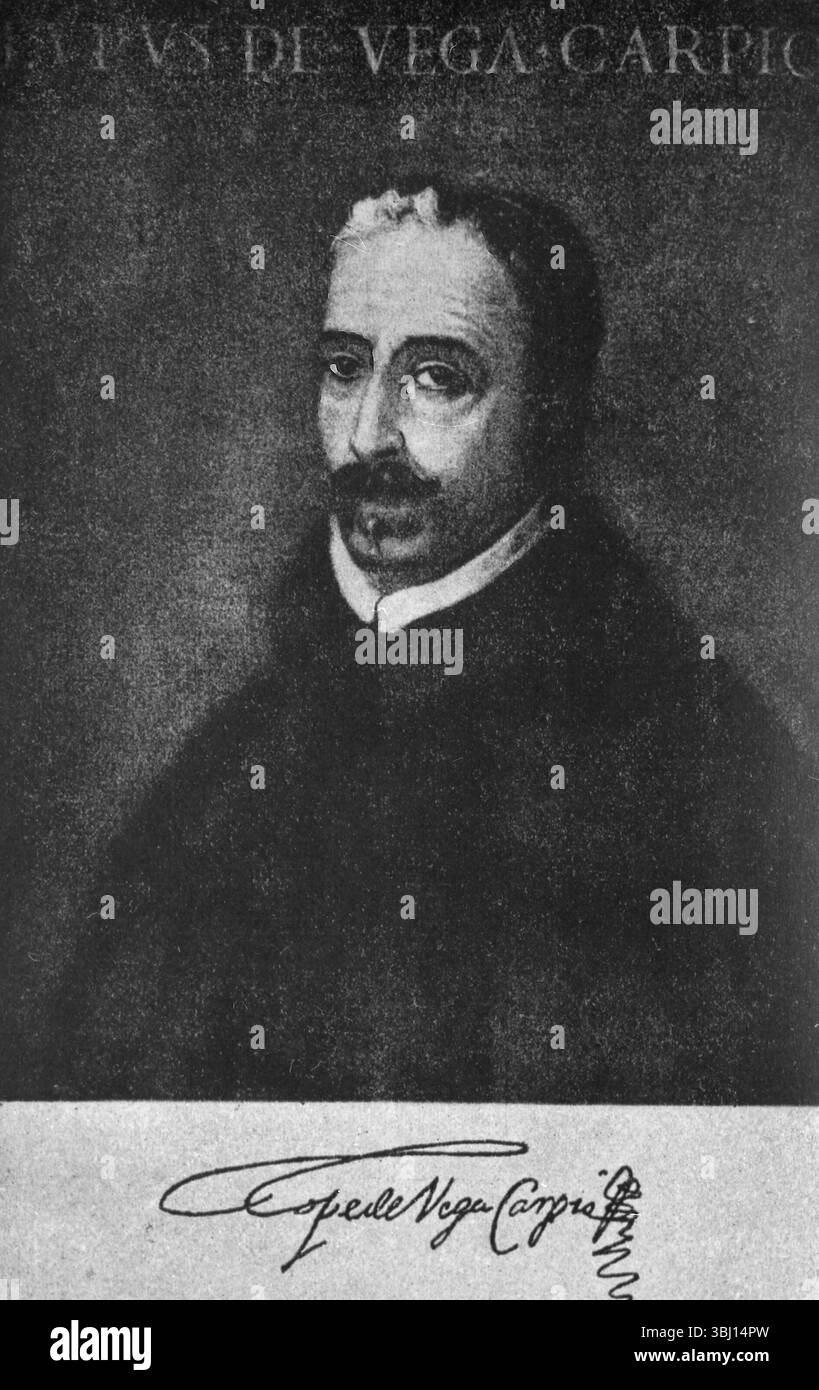 Portrait of Spanish playwright, poet, and novelist Félix Lope de Vega y ...